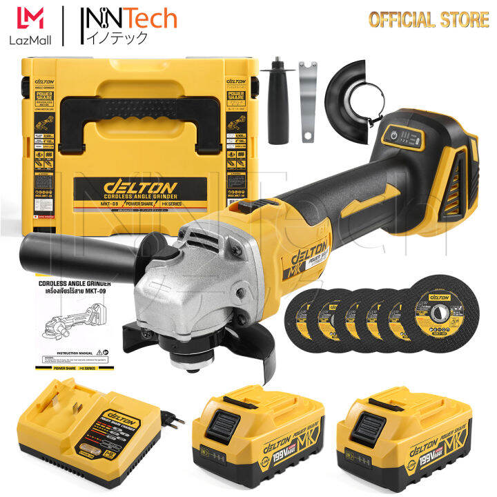 DELTON เครื่องเจียรไร้สาย 4 นิ้ว 199V Brushless Motor มอเตอร์ไร้แปลงถ่าน MK Series รุ่น MKT-09 ...