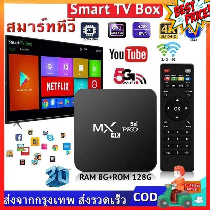 ใหม่สุดMXQ PRO Android 10 4K/HD ดิจิตอลTV BOX กล่อ กล่องแอนดรอยbox รองรับ RAM8G+ROM128GB Wifiดู ...