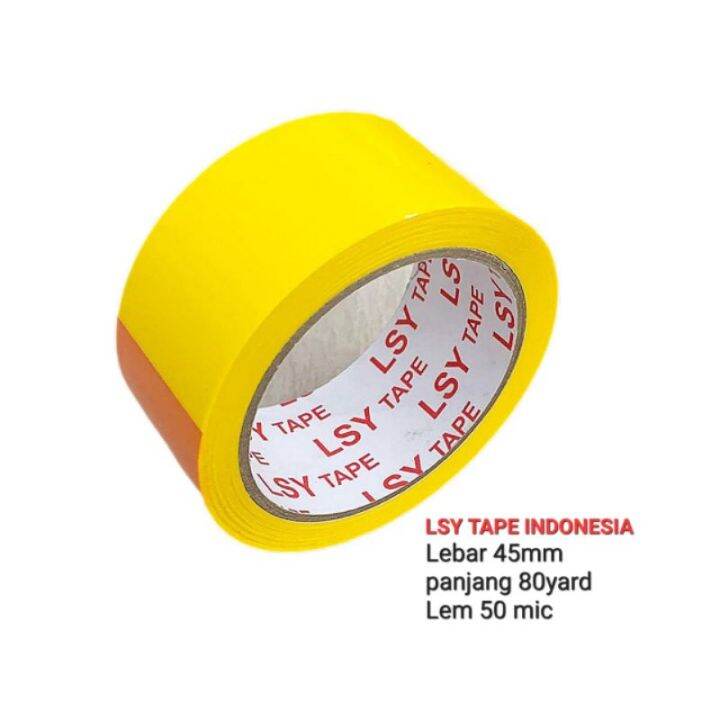 lakban warna kuning 45MM x 80yard full LSY TAPE INDONESIA | Lazada ...