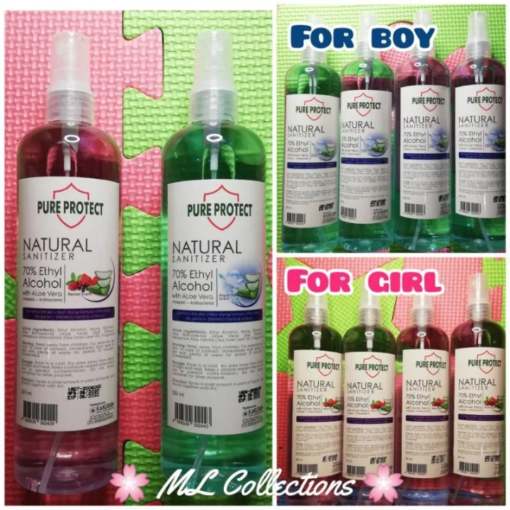 Flash sale MLC Pure Protect 250ml Natural Sanitizer 70 Ethyl Alcohol ...