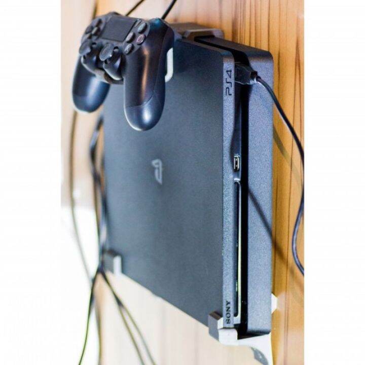 PlayStation 4 (PS4) Slim Wall Mount with Dualshock4 controller mount ...
