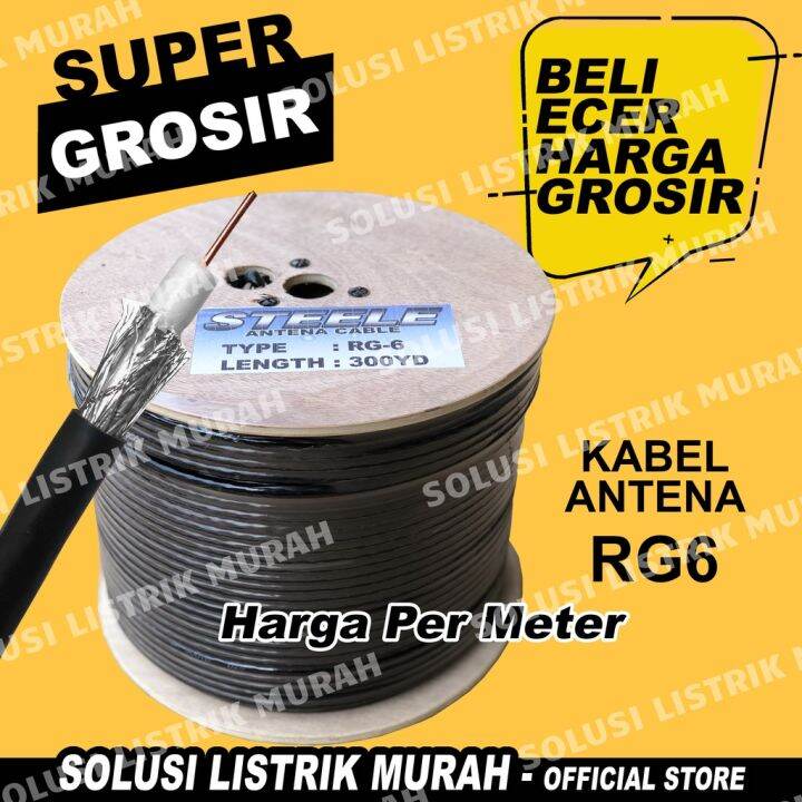 Kabel Antena TV per meter RG6 Antena TV Digital dan Analog maupun CCTV | Lazada Indonesia