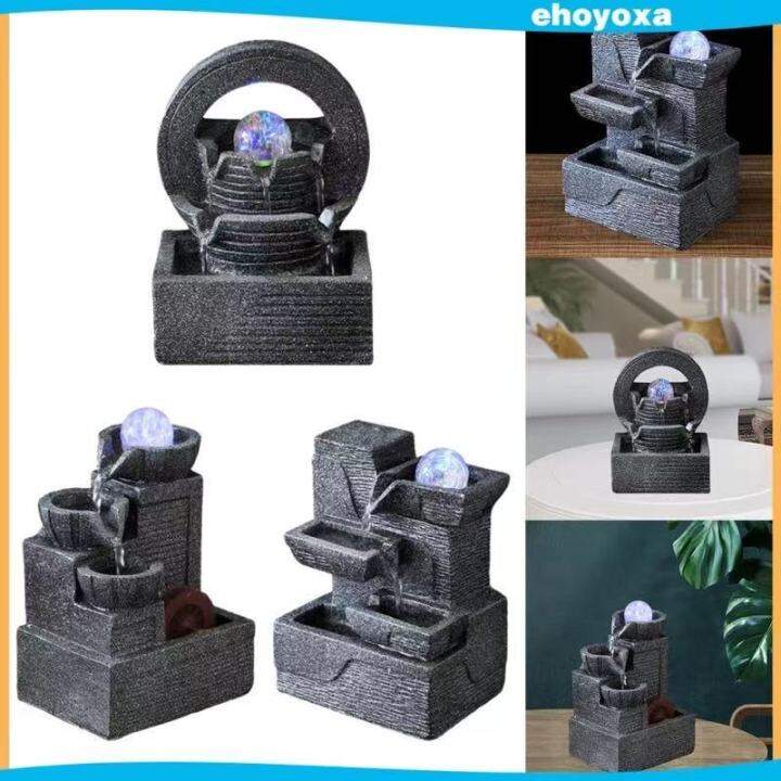 Desktop Waterfall Fountain with Rotating Crystal Ball & Light | Lazada PH
