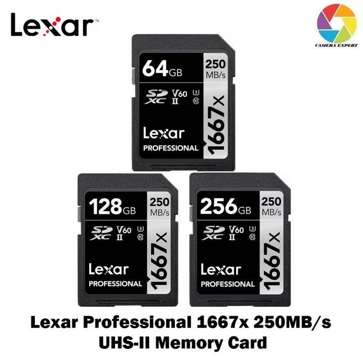 Lexar 64GB / 128GB / 256GB Professional 1667x 250MB/S UHS-II Memory ...