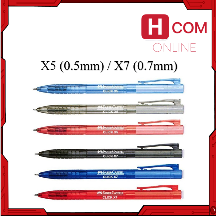 FABER-CASTELL CLICK X5 / X7 Ball Pen (0.5mm / 0.7mm) | Lazada