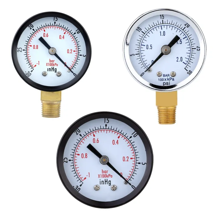 Pressure Gauge - 0 - 30 psi 0 - 2 bar Mini Dial gauge compressor meters ...