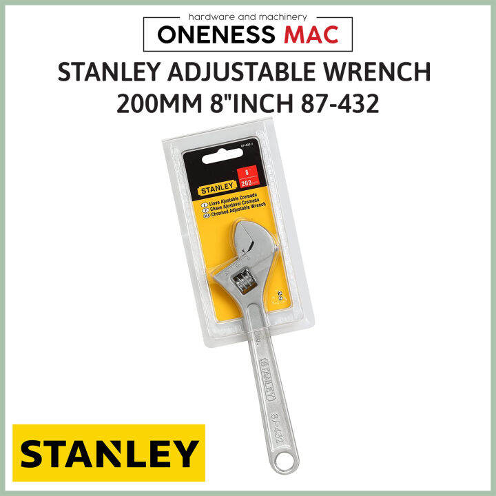 STANLEY ADJUSTABLE WRENCH 200MM 8"INCH 87-432 | Lazada