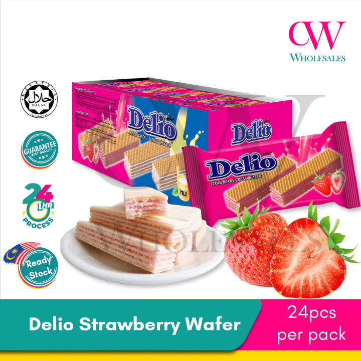 Delio Wafer Delio Strawberry Cream Wafer 16g x 24pcs | Lazada