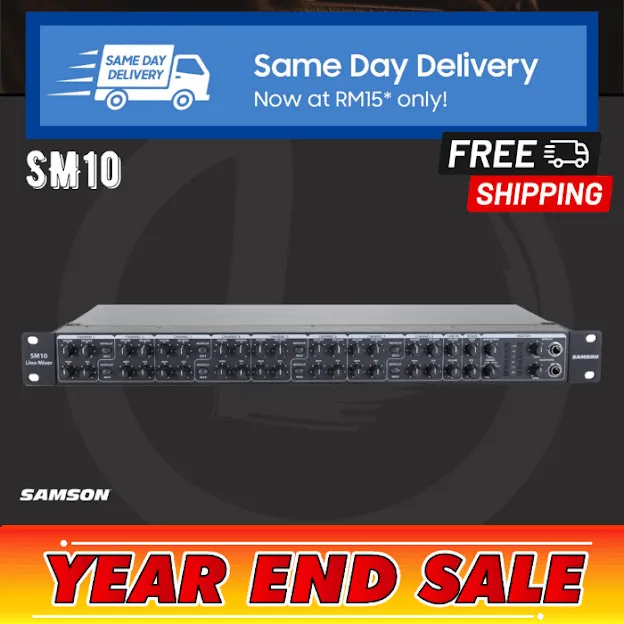 SAMSON SM10 10 CHANNEL RACKMOUNT MIXER ( SM 10 / SM-10 ) | Lazada