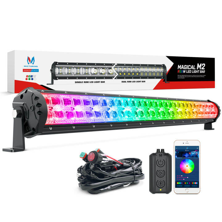 MICTUNING Magical M2 RGBW LED Light Bar - Dual Row 32 Inch 180w Off ...