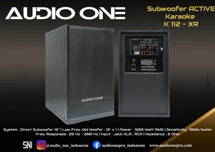 SUBWOOFER AKTIF 12 Inch BUKAN RAM BESI Audio One K112 - Class D - PROFESSIONAL SUBWOOFER ...