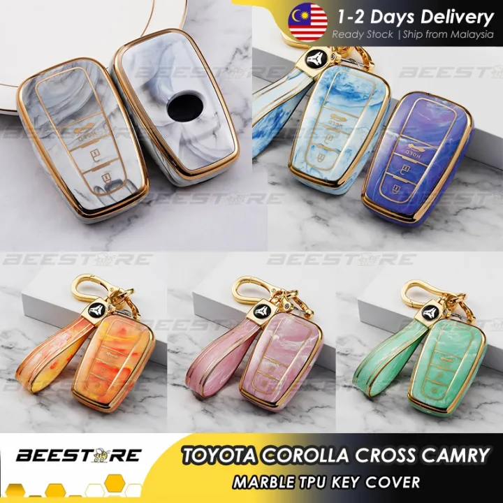 Toyota COROLLA CROSS CAMRY Marble TPU Key Cover Sarung Kunci Remote ...