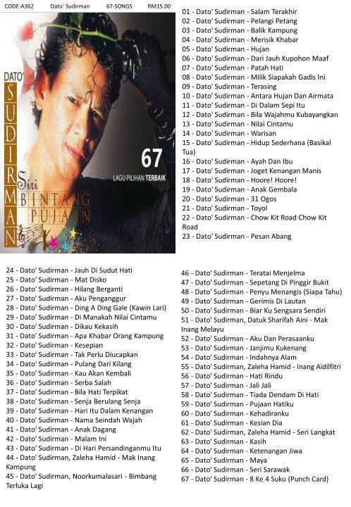 Dato' Sudirman Usb Pendrive Malay Song Lagu Melayu Music Mp3 | Lazada