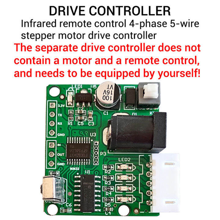 5V 4-Phase 28BYJ48 DC Gear Step Stepper Motor + ULN2003 Driver Board + IR Infrared Remote ...