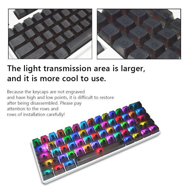 《Miss qi's keycap》 104 Keys Transparent ABS Keycaps Mechanical Keyboard ...