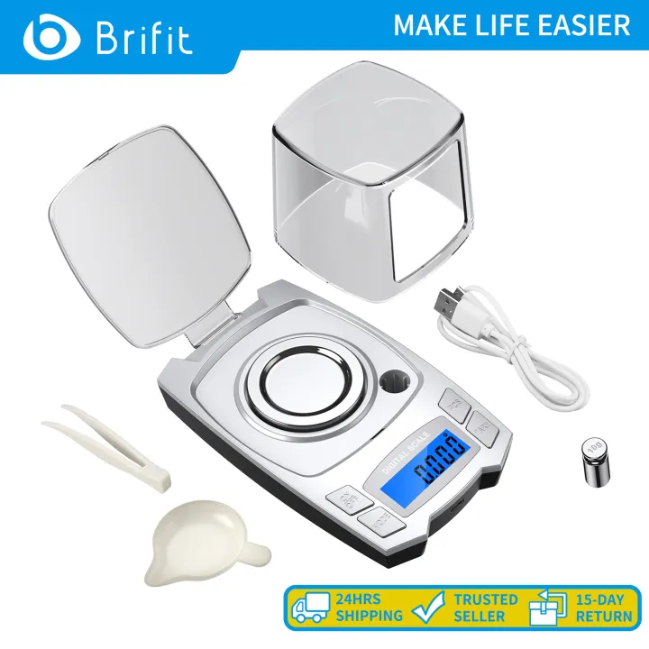 Brifit Precision Electronic Scale, 0.001g/100g, USB Rechargeable Mini ...