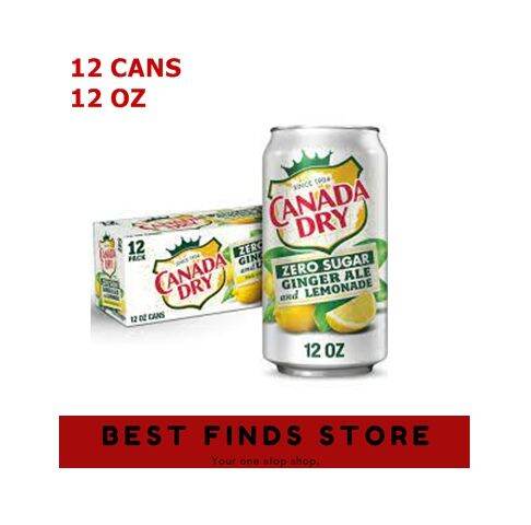 Canada Dry Zero Sugar Ginger Ale and Lemonade Soda, 12 fl oz, 12 cans ...