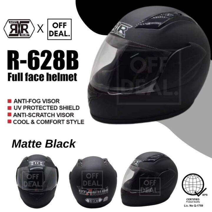 RXR R-628B Full Face Helmet With Clear Visor Lens Anti-FogScratch For Adult | Lazada PH