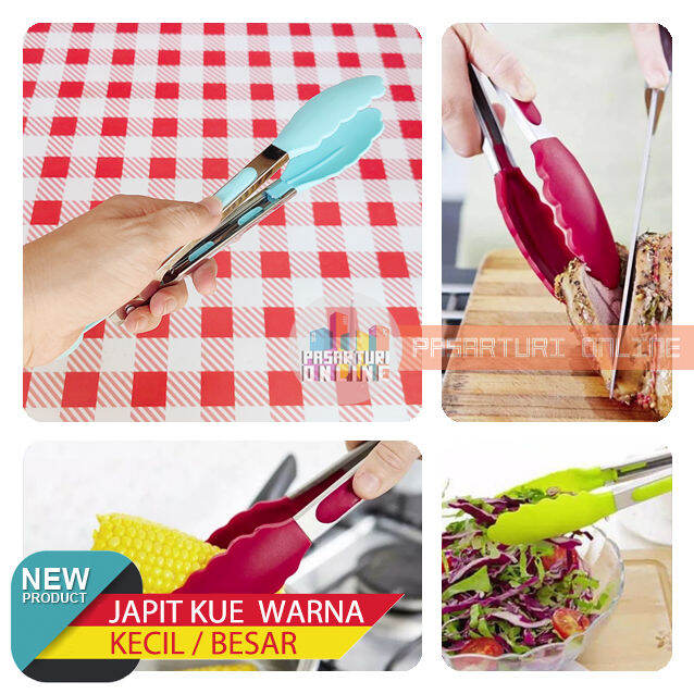 JAPIT KUE WARNA Stainless Plastik/ Penjepit Jepitan Jepit Pencapit ...