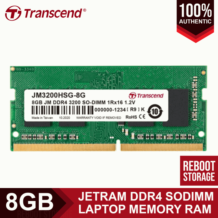 Transcend JetRam 8GB DDR4 3200 MHz SODIMM Laptop Memory Ram | Lazada PH