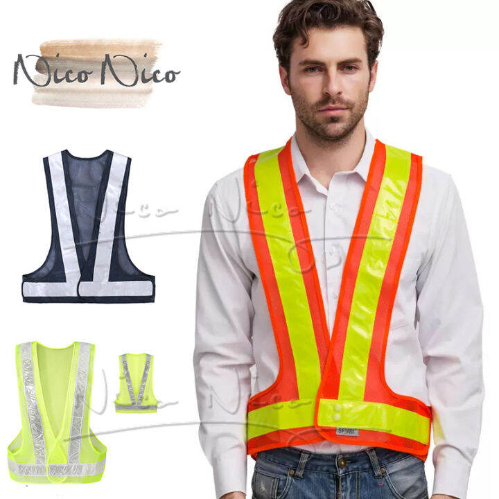 Reflectorized vest makapal with ID holder Reflective safety Vest High ...