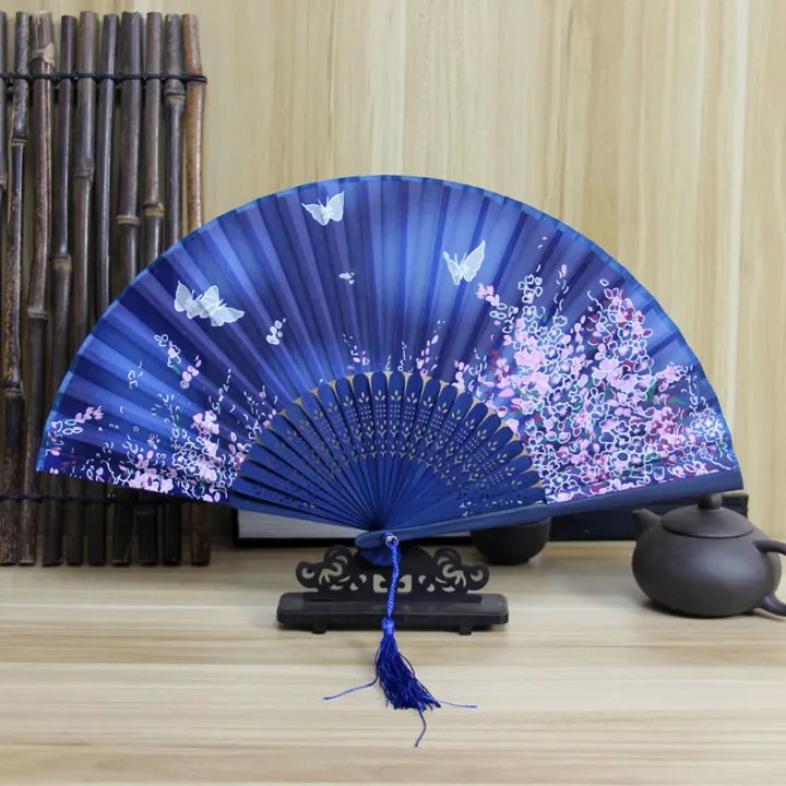 Chinese Hanfu Fan Folding Fan Women's Cherry Blossom Ancient Classical ...