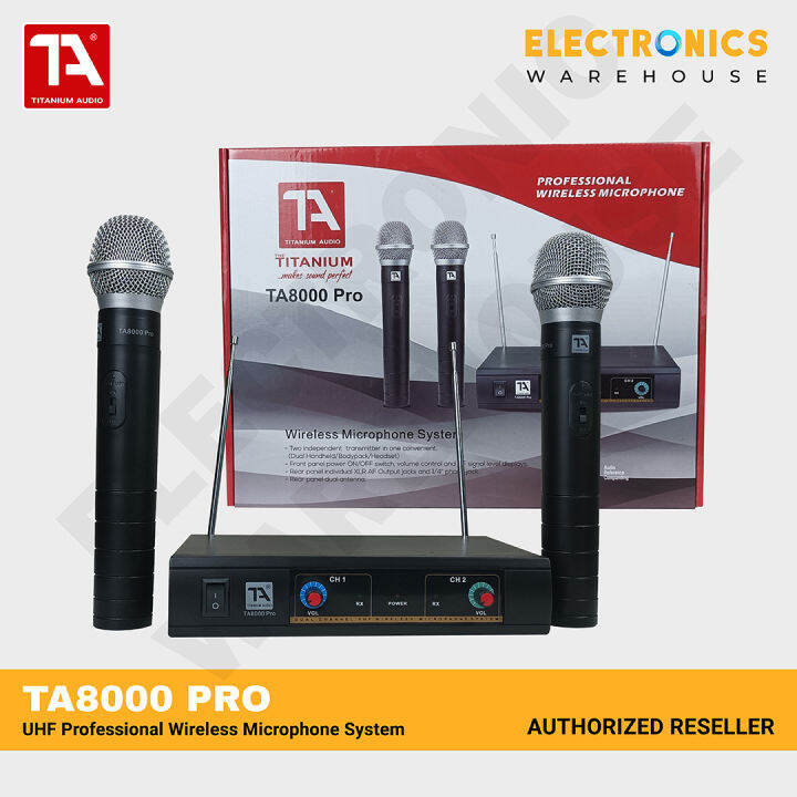 Titanium Audio TA8000 Pro UHF Professional Wireless Microphone System ...