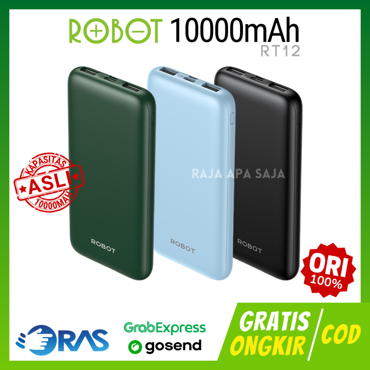 Powerbank Robot 10000mAh 2 Port USB Output Fast Charging 2.1A PB ...