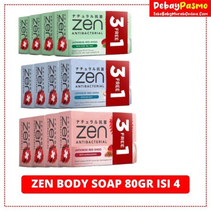 Zen Bar Soap / Zen Sabun Mandi 70gr isi 4 / sabun mandi isi 4 batang ...