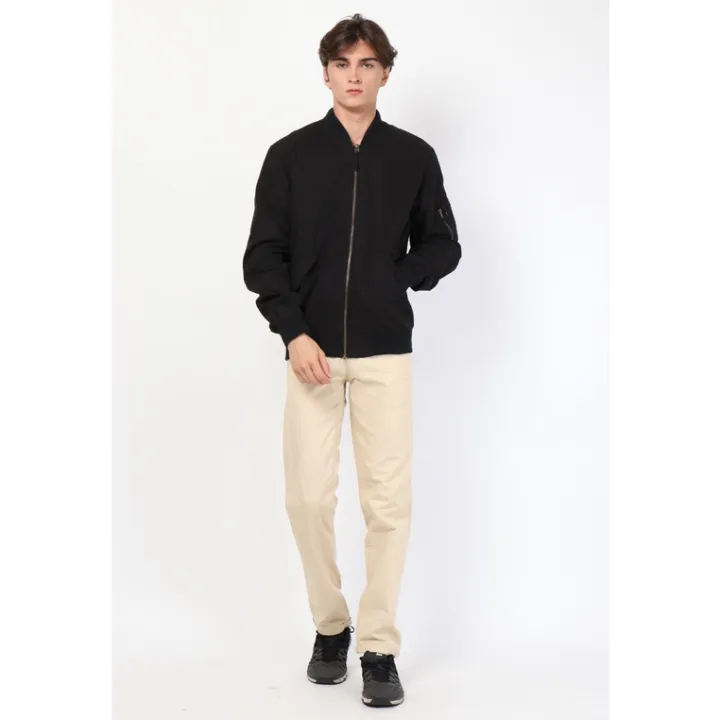 PM Shop: Skelly แจ็คเก็ตผ้าแคนวาส Drew Bomber สีดำ เสื้อแจ็คเก็ตสุดเท่ ...