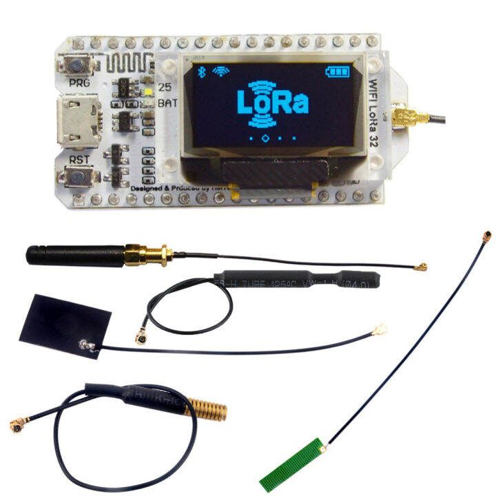 SX1278 Lora ESP32 0.96นิ้วสีฟ้าจอแสดงผล OLED บลูทูธเข้ากันได้ WiFi Lora ...