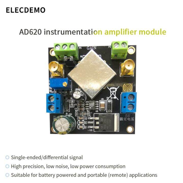 AD620 Voltage Amplifier AD620 Module Differential Amplifier Single-Ended/Differential Small ...