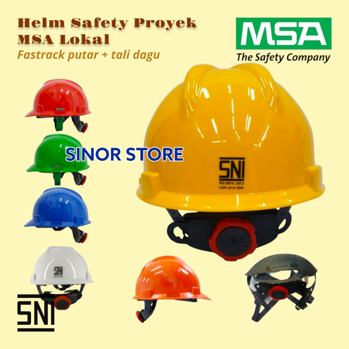 Safety Helmet SNI MSA Lokal Helm Proyek + Sarang Putar Fastrack ...