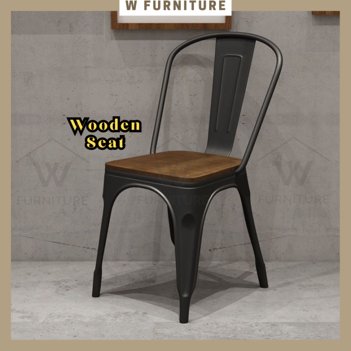 Wfurniture Industrial Metal Chair Kerusi Makan Besi Tolix Metal Dining ...
