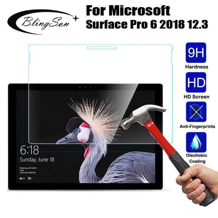 【N-electronic】 กระจกกันรอยหน้าจอสำหรับ Microsoft Surface Pro 6 5 4 12.3นิ้วแท็บเล็ตฟิล์มป้องกัน ...