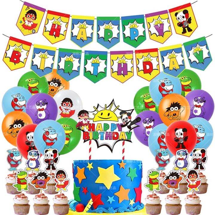 Ryan World Theme Party Decoration Set Kids Birthday Gifts Party Needs ...