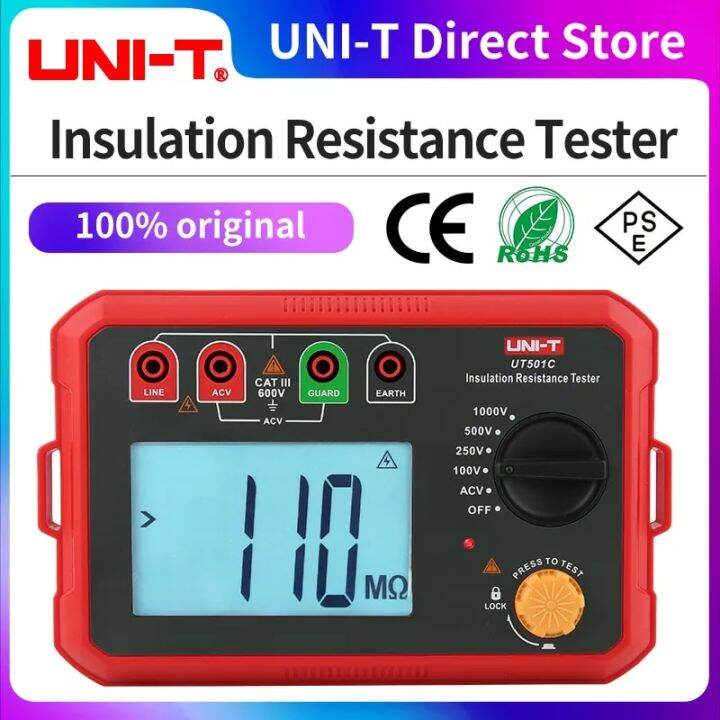 UNI-T UT501C 1000V 2500V Digital Earth Ground Insulation Resistance ...