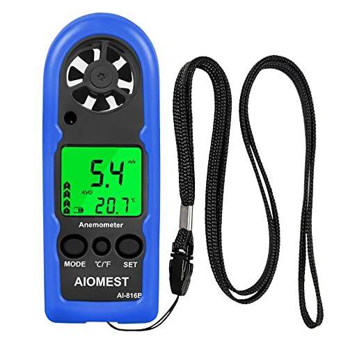 Digital Anemometer, Mini Handheld Wind Speed Gauge Measuring Air Flow ...