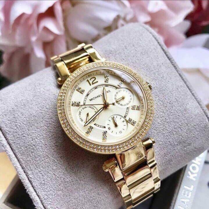 Guaranteed Original Michael Kors Women's Parker Gold Tone Watch MK6055 ...