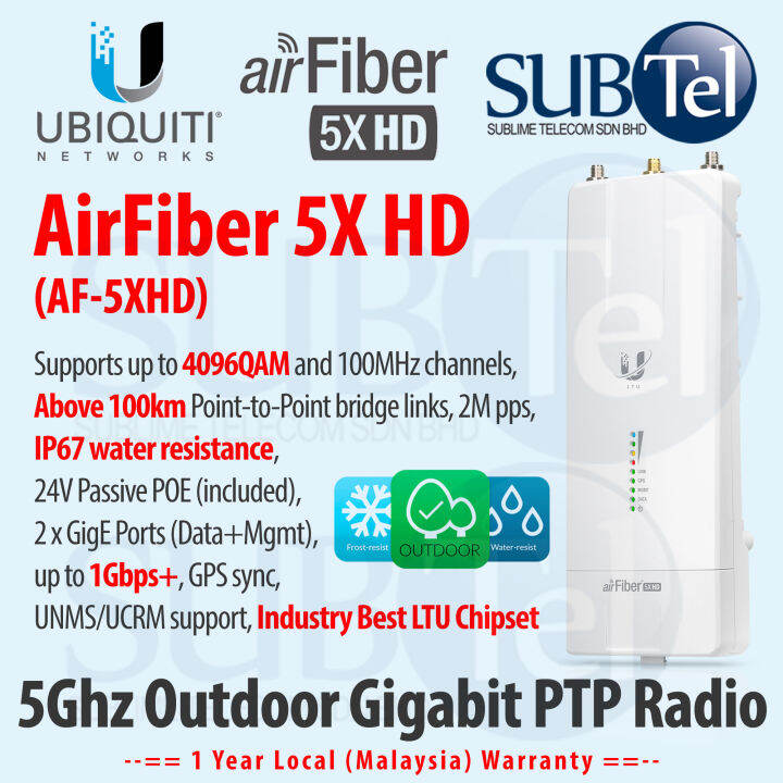 Ubiquiti airFiber AF-5XHD Point to Point PTP Carrier Class Backhaul ...