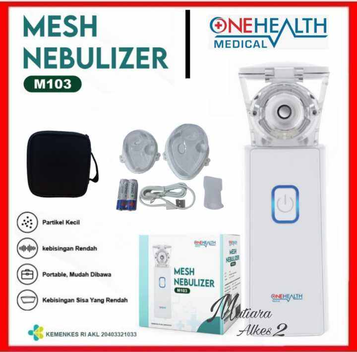 MESH Nebulizer ONEHEALTH M103 Portable / Alat Uap Bantu Pernafasan Asma ...