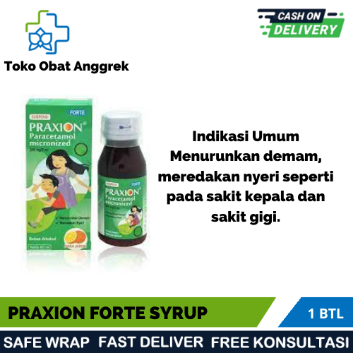 PRAXION FORTE SYRUP 60 ML / MENURUNKAN DEMAM /PUSING/MERIANG ...