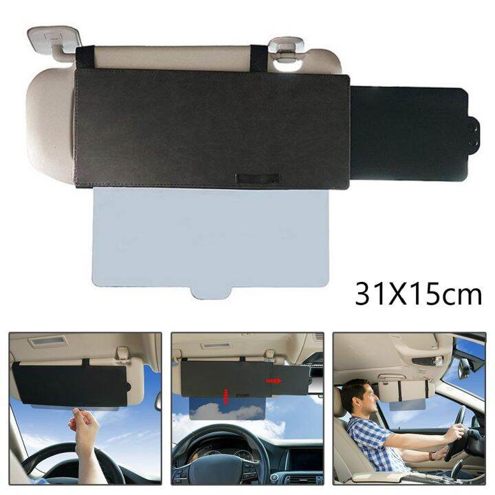 For Driver Passenger Sun Visor Extender See Through Shade Shield Side ...