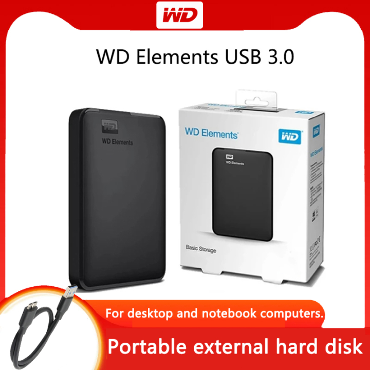 【Fast delivery】WD Elements 1TB /2TB(Black) USB 3.0 Portable Hard Drive ...