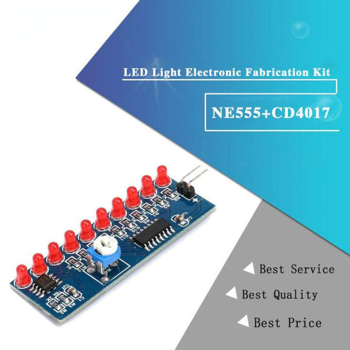 NE555+CD4017 Running LED Flow LED Light Electronic Production Suite DIY ...