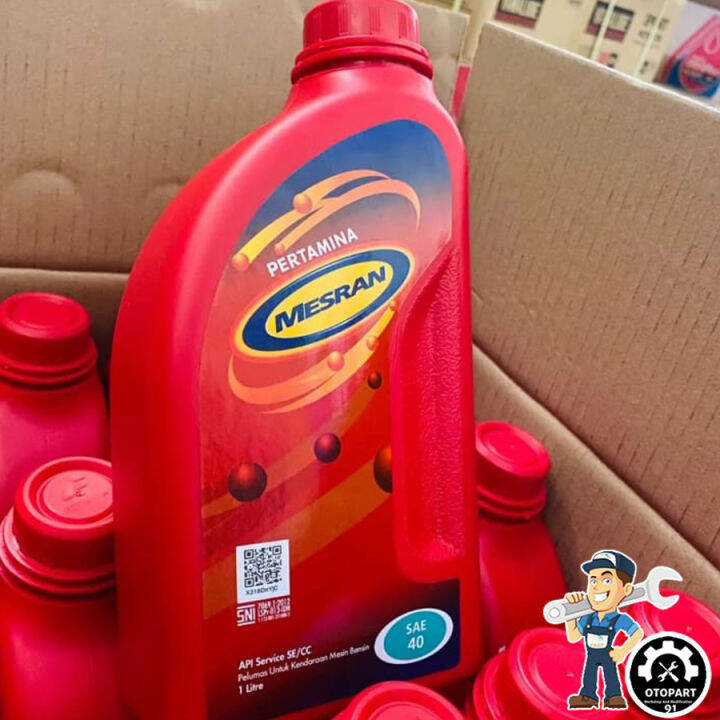 OLI MESRAN SAE 40 OIL MESIN PERTAMINA 1L 1LITER PERDUS 1 DUS ISI 20 ...