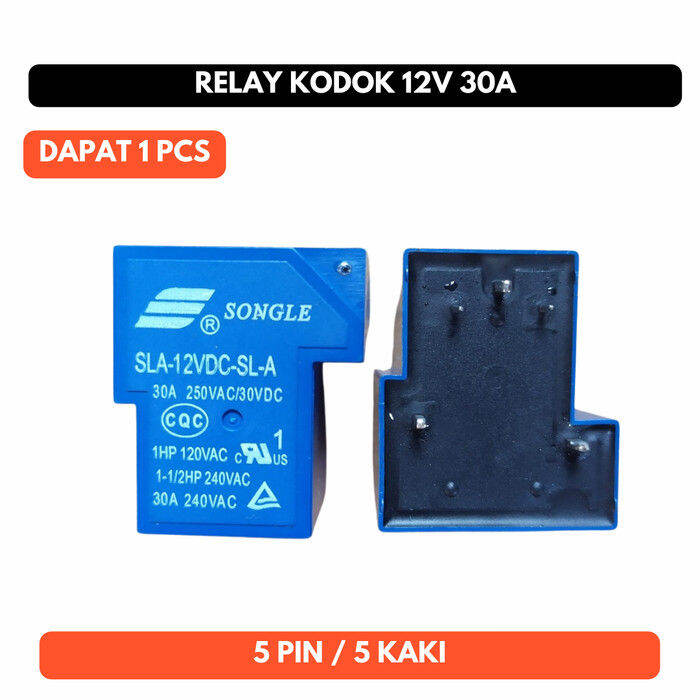 Relay Songle 12V 12 V 12 volt 5 Pin 5p max arus 30A 30 A ampere Kodok ...