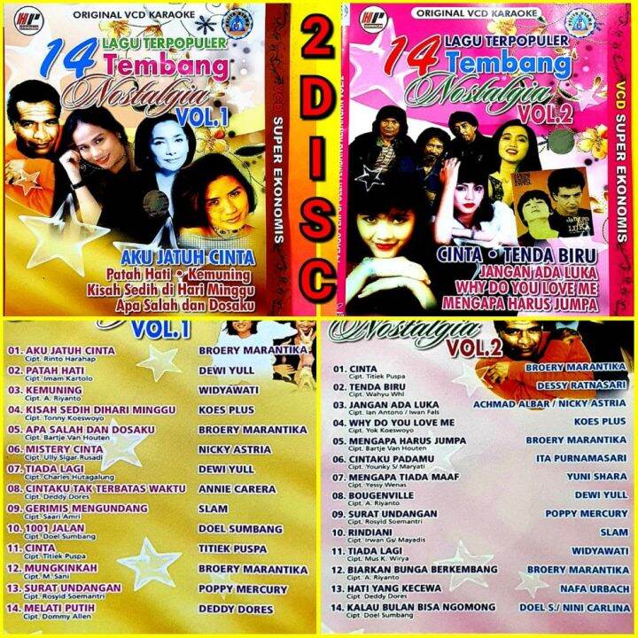 KASET ORIGINAL VCD VIDEO MUSIK KARAOKE LAGU POP INDONESIA NOSTALGIA TEMBANG KENANGAN 2 DISC ...