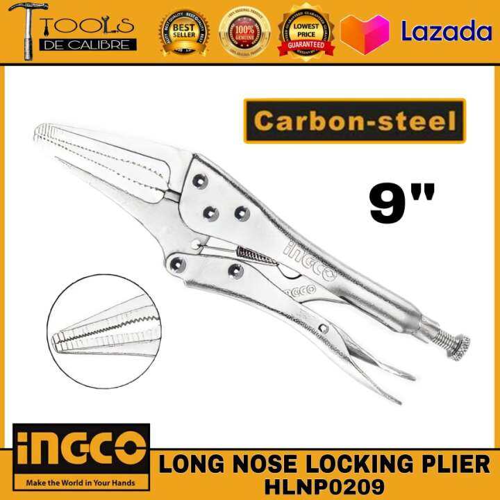 INGCO Long Nose Locking Pliers 9" (HLNP0209) | Lazada PH