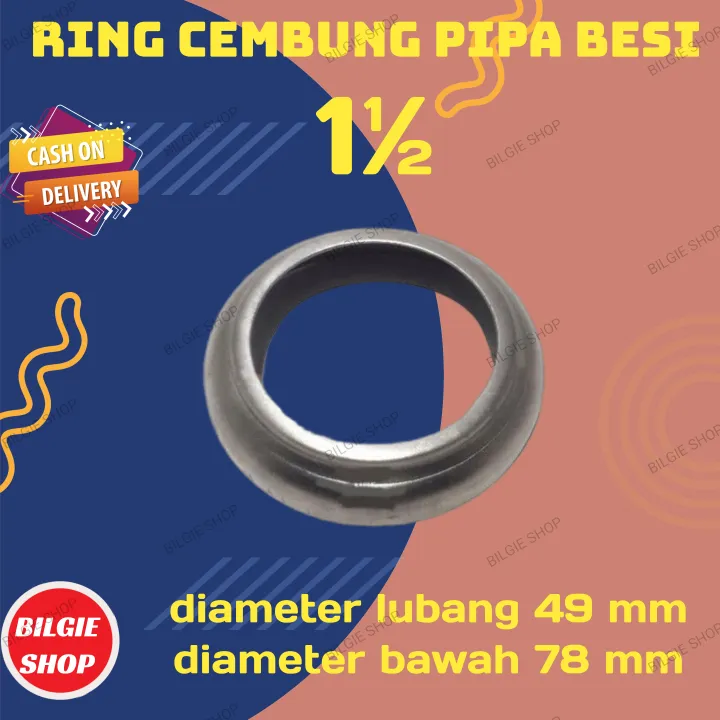 ring pipa uk 1 1/2 inch kaki tapak kring cembung aksesoris ornamen ...